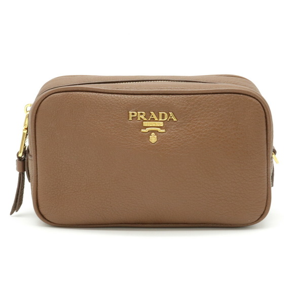 Prada | Bags | Prada Cosmetic Pouch Accessory Case Brown | Poshmark